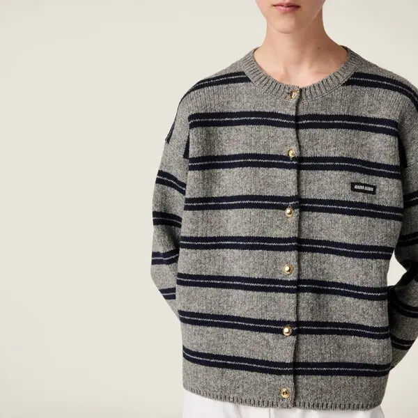 Miu Miu Striped Button-up Cardigan