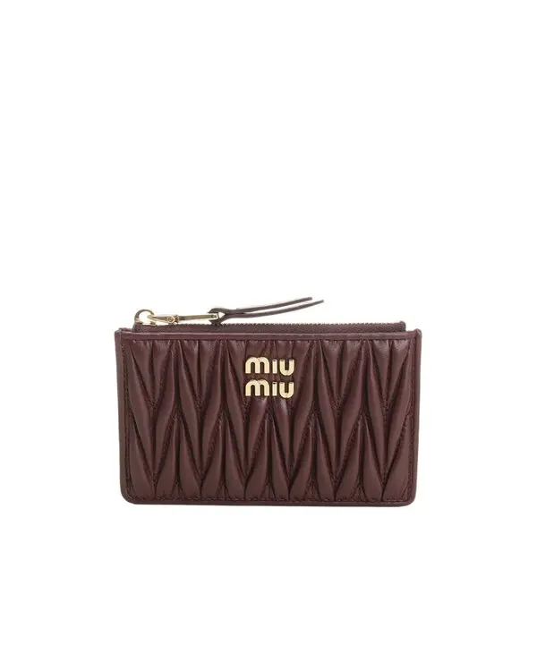 Miu Miu Matelass Zipped Wallet - Red