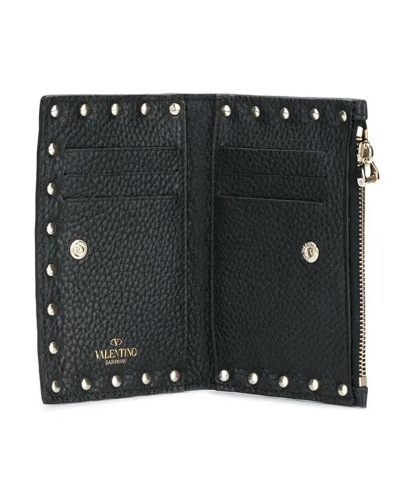 Valentino Garavani Rockstud Zip-up Cardholder - Black