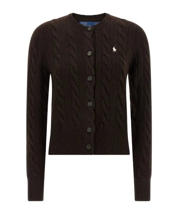 Polo Ralph Lauren Cable-knit Button-up Cardigan - Black