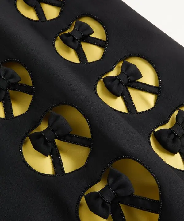 Valentino Garavani Collared Sleeveless Dress With Bow And Heart Embroidery