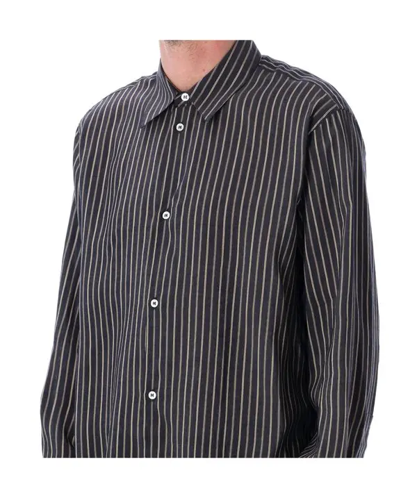 Studio Nicholson View Striped Relaxed Shirt - Black