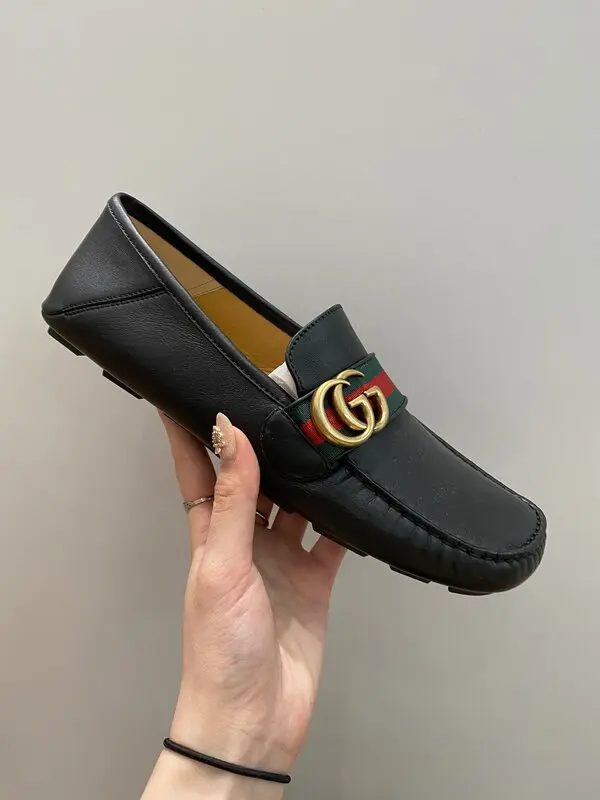 Gucci Leather Driver With Web