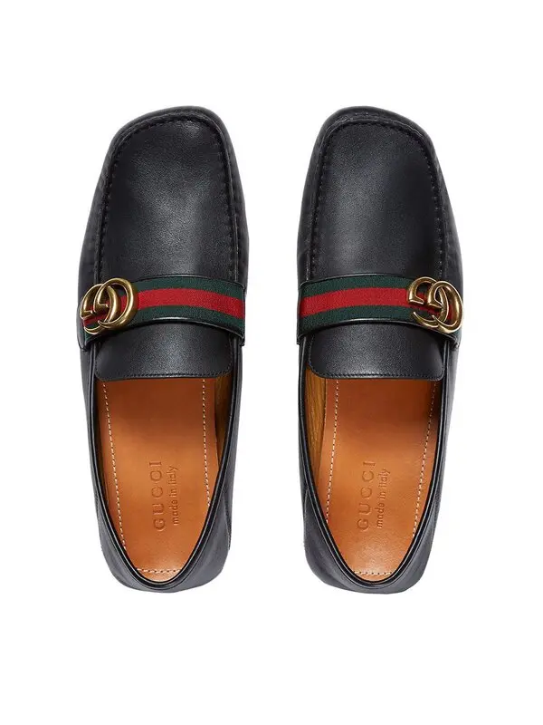 Gucci Leather Driver With Web