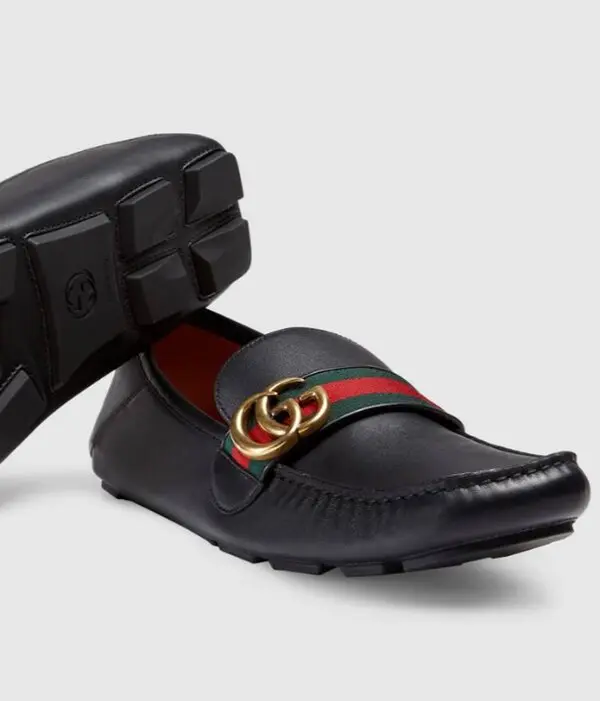 Gucci Leather Driver With Web
