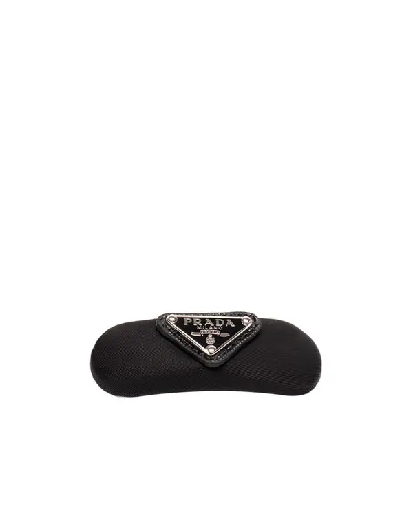 Prada Logo Plaque Hair Clip - Black