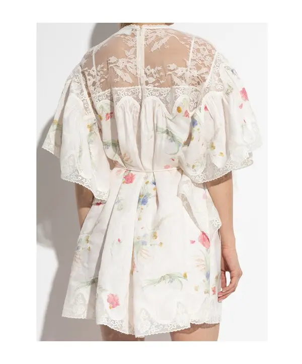 Zimmermann Lucky" Lace Trim Mini Dress