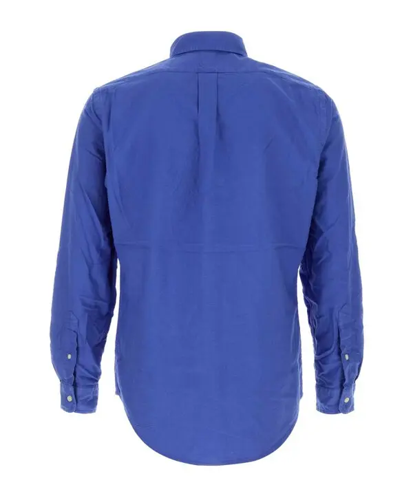Polo Ralph Lauren Logo Embroidered Curved Hem Shirt - Blue