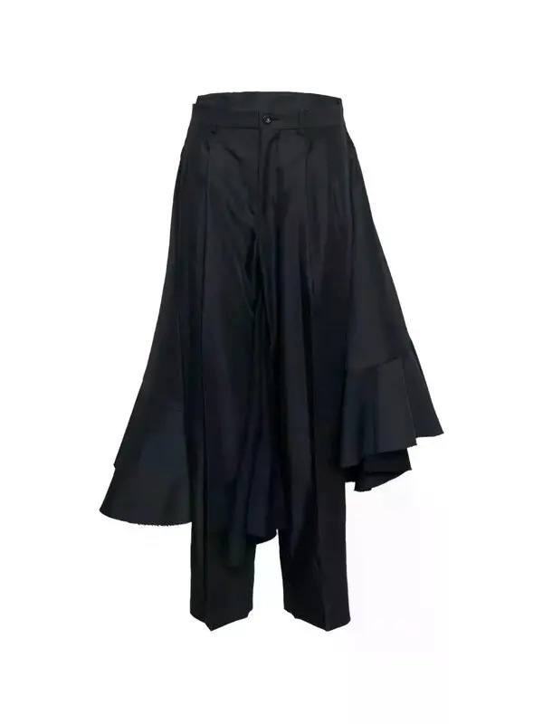 Comme Des Garçons Asymmetric Panel Ruffled Trousers - Black