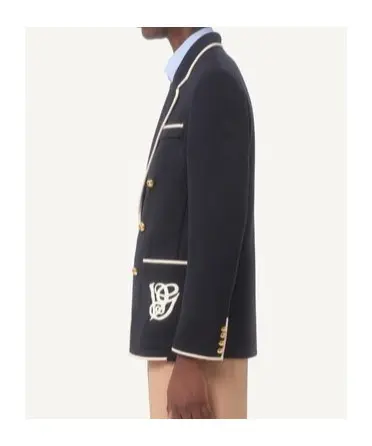 Valentino Garavani Double-breasted Wool Jacket With Vg Embroidery
