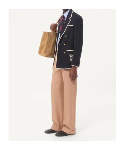 Valentino Garavani Double-breasted Wool Jacket With Vg Embroidery