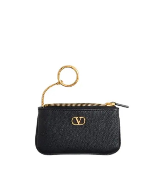 Valentino Garavani Vlogo Signature Keyring Pouch - Black
