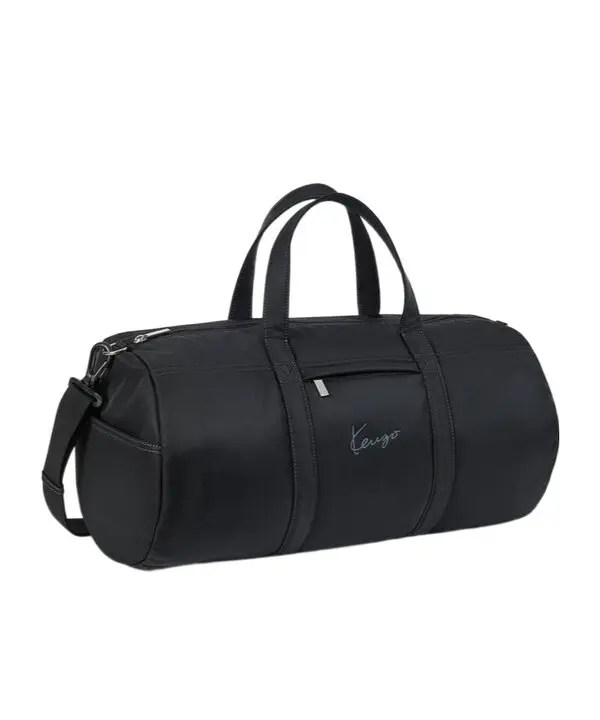 Kenzo Signature Logo Embroidered Duffle Bag - Black