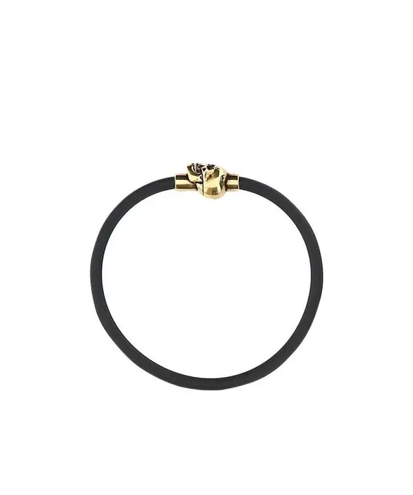 Alexander McQueen Skull Charm Cord Bracelet - Black