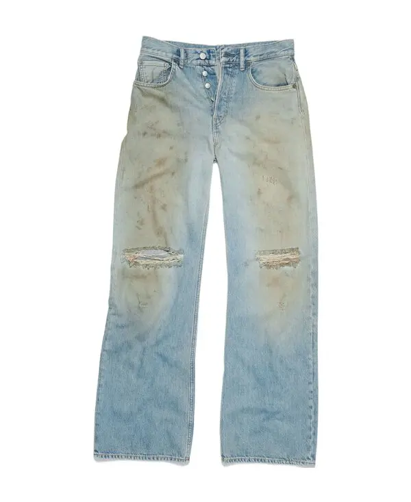 Acne Studios Distressed Wide-leg Jeans - Medium Blue