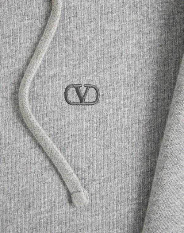 Valentino Garavani Cotton Hoodie With Vlogo Embroidery