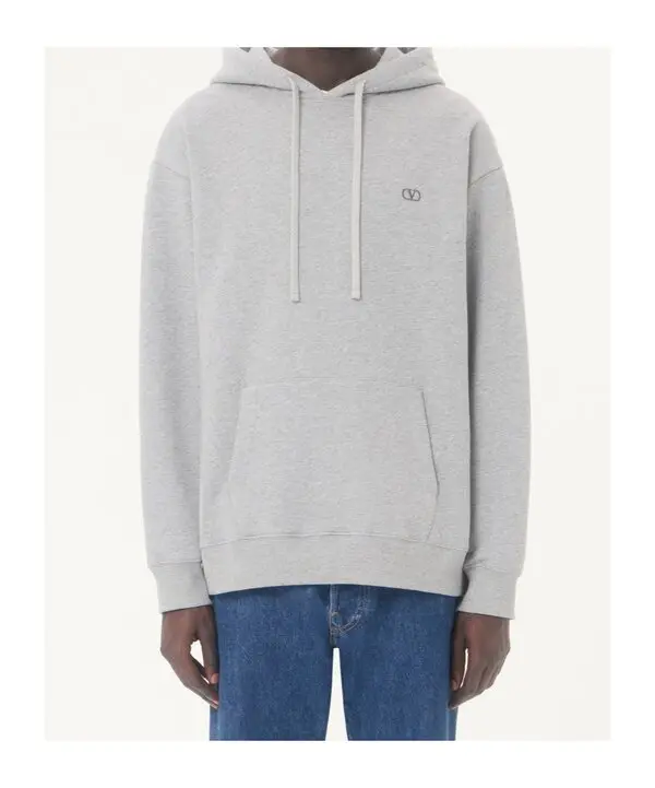 Valentino Garavani Cotton Hoodie With Vlogo Embroidery