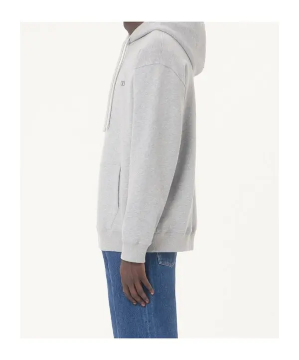 Valentino Garavani Cotton Hoodie With Vlogo Embroidery