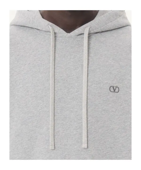 Valentino Garavani Cotton Hoodie With Vlogo Embroidery