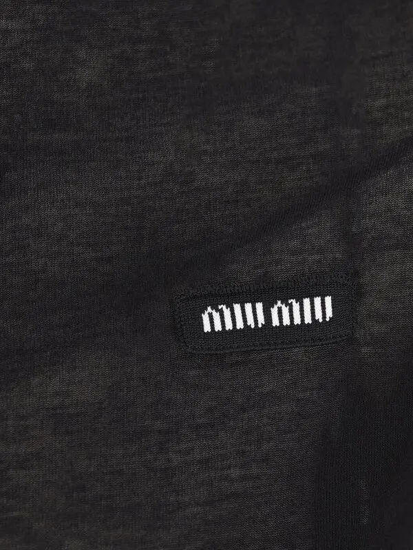 Miu Miu Short-sleeved T-shirt With Chest Pattern