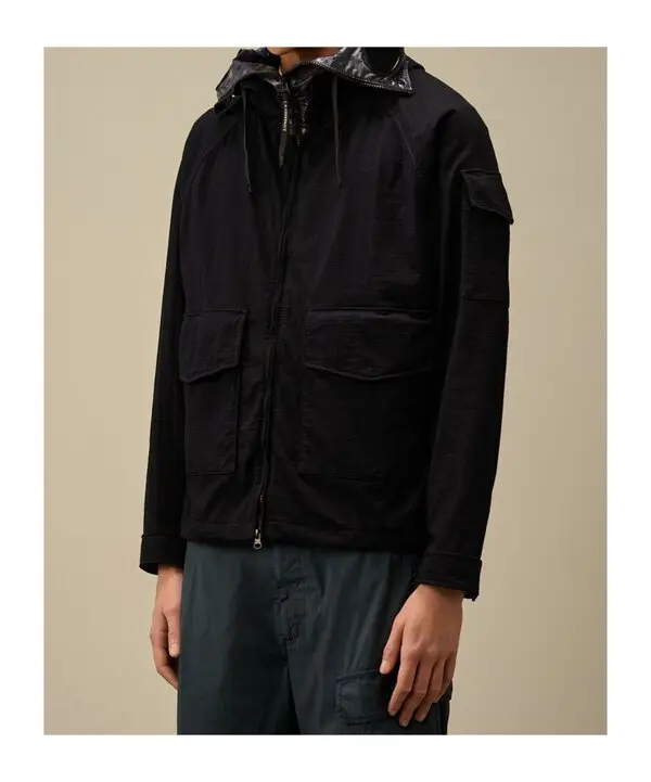 C.P. COMPANY Explorer Hooded Jacket - Total Solar Eclipse-blue