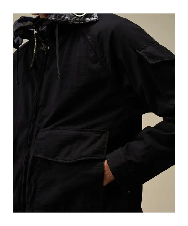 C.P. COMPANY Explorer Hooded Jacket - Total Solar Eclipse-blue
