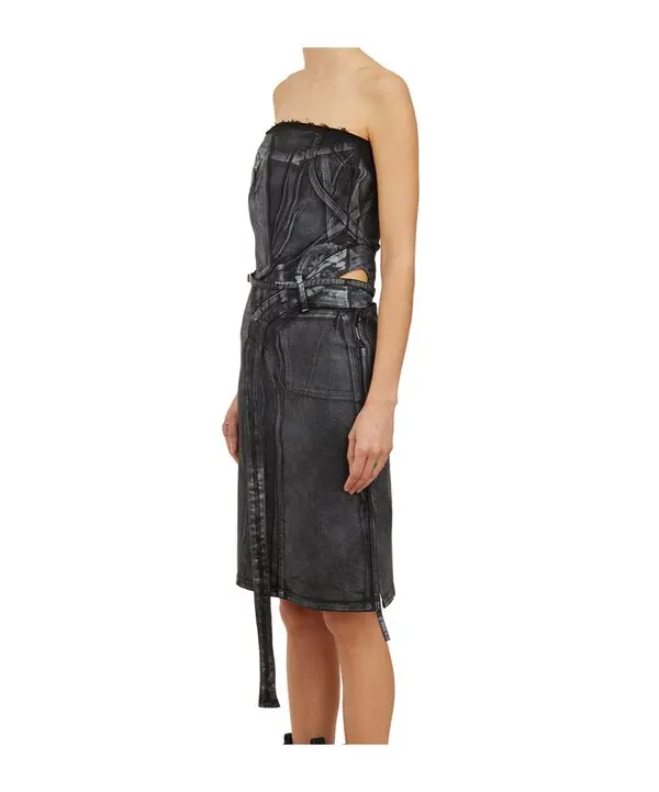 Ottolinger Off-shoulder Denim Dress With Asymmetrical Cutout