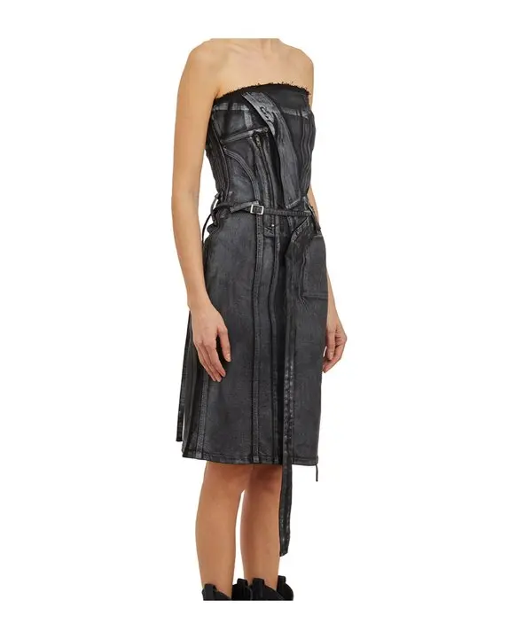 Ottolinger Off-shoulder Denim Dress With Asymmetrical Cutout