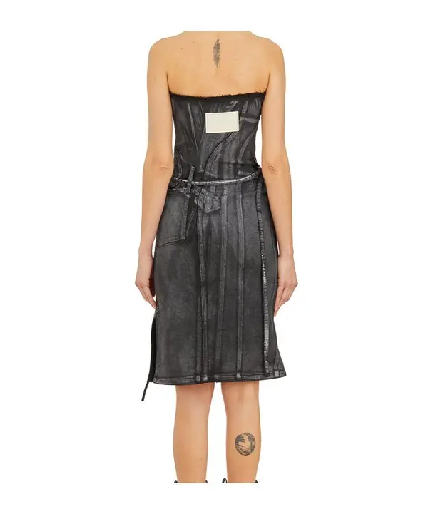 Ottolinger Off-shoulder Denim Dress With Asymmetrical Cutout