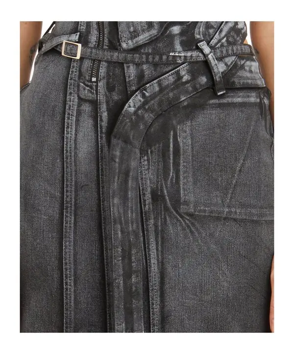 Ottolinger Off-shoulder Denim Dress With Asymmetrical Cutout