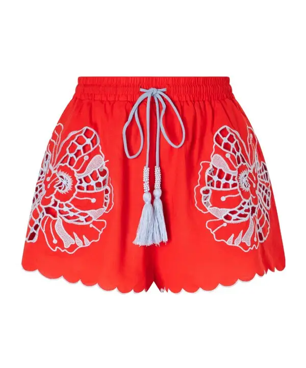Farm Rio Embroidered Drawstring Shorts