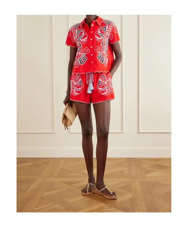 Farm Rio Embroidered Drawstring Shorts