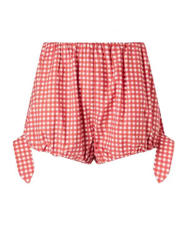 Posse Plaid Cotton Shorts With Drawstring Detail