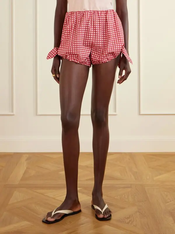 Posse Plaid Cotton Shorts With Drawstring Detail