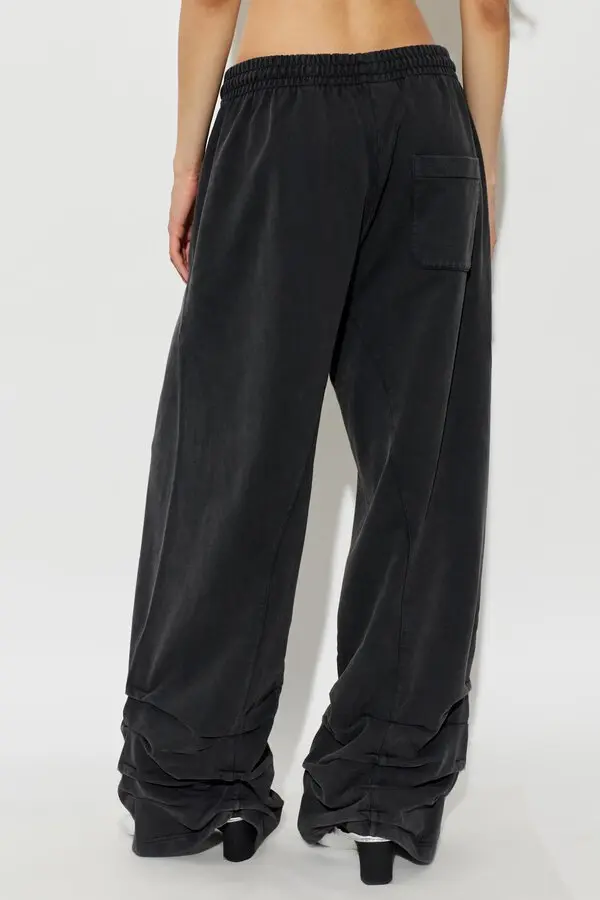 AVAVAV Wide Leg Drawstring Sweatpants With Pleated Cuffs