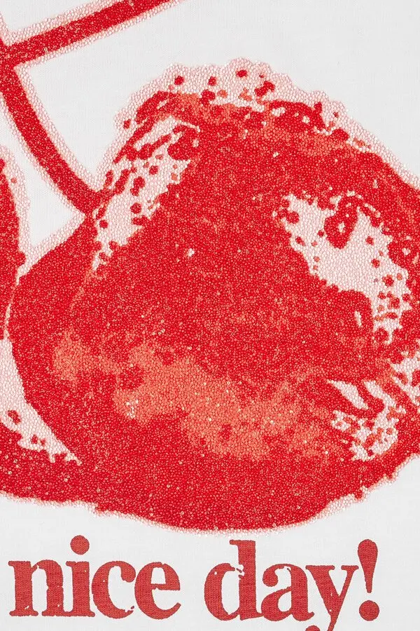 GANNI Graphic Cherry Print T-shirt - Bright White