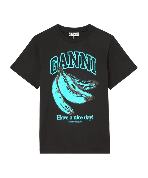 GANNI Graphic Banana T-shirt - Phantom Black