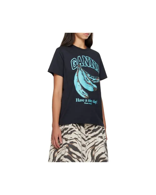 GANNI Graphic Banana T-shirt - Phantom Black