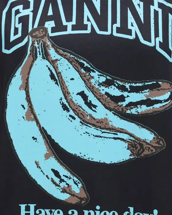 GANNI Graphic Banana T-shirt - Phantom Black