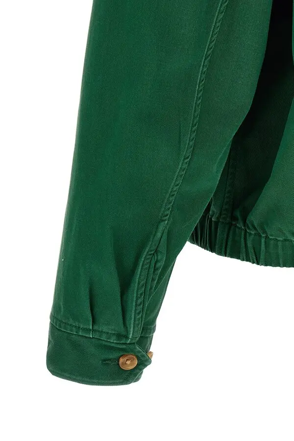 Polo Ralph Lauren Big Fit Zip Up Cotton Twill Jacket With Embroidered Logo - Green