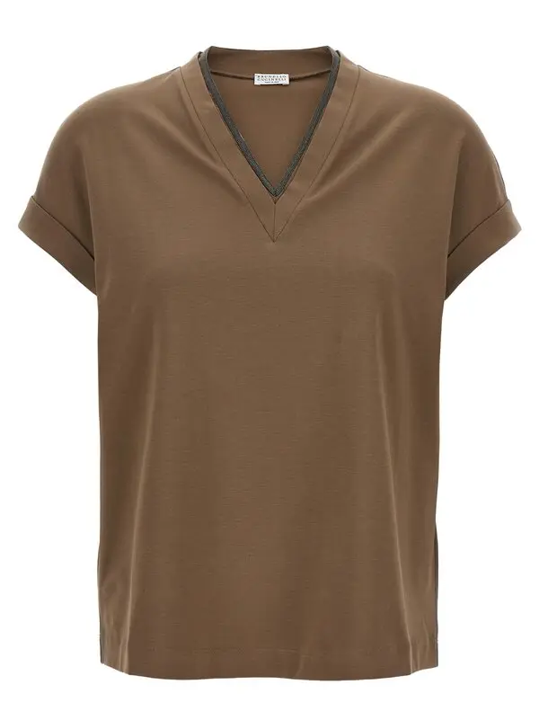 Brunello Cucinelli V-neck Short-sleeved T-shirt - No