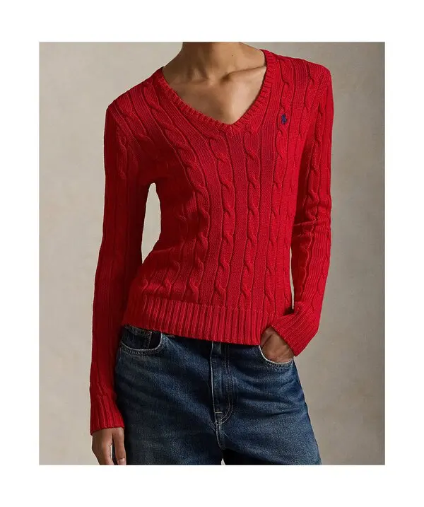 Polo Ralph Lauren V-neck Long Sleeve Cable Knit Jumper