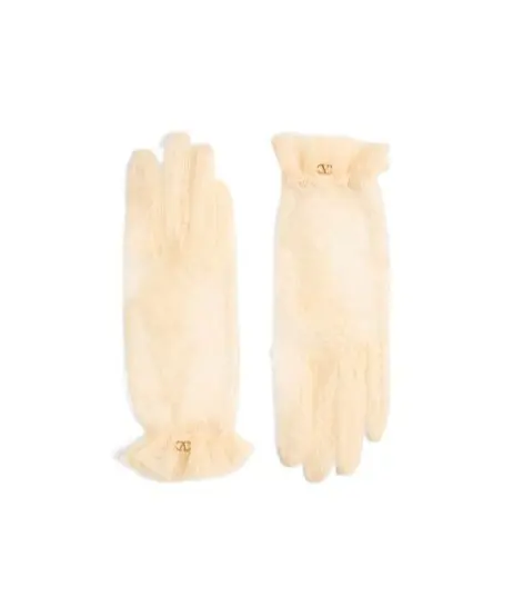 Valentino Garavani Vlogo Signature Lace Gloves - Nude