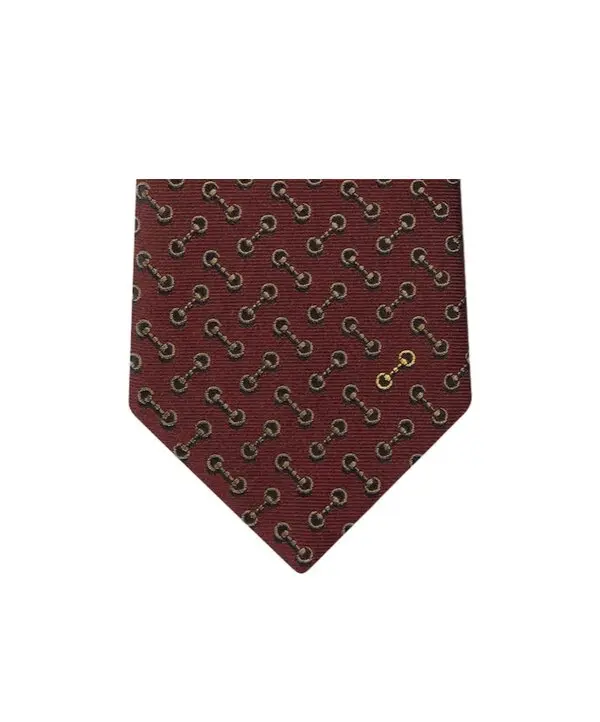 Gucci Horsebit Detailed Neck Tie - Bordeaux