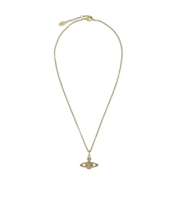 VIVIENNE WESTWOOD Orb Pendant Embellished Necklace - Yellow