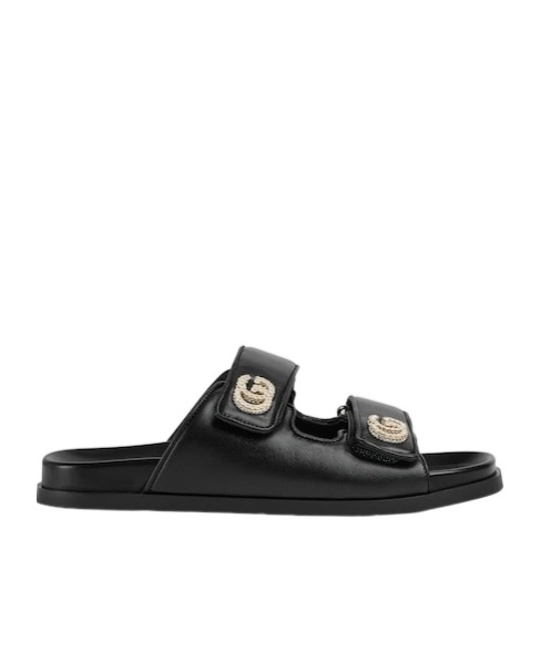 Gucci Double G Sandals With Light Gold Tone Accessories