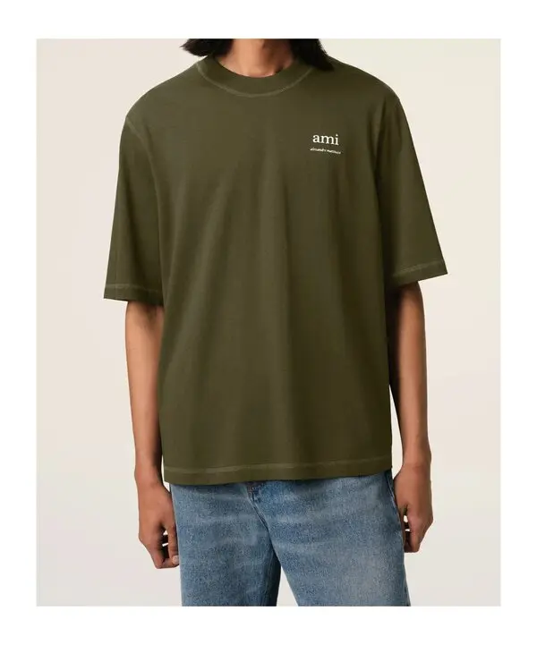 AMI Paris Logo Printed Oversized Fit T-shirt