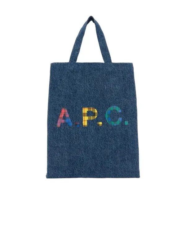A.p.c. Logo Patch Denim Mini Tote Bag