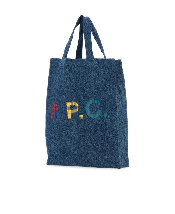 A.p.c. Logo Patch Denim Mini Tote Bag