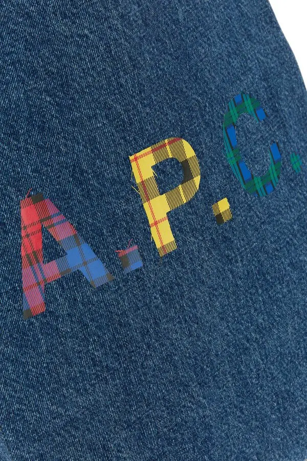 A.p.c. Logo Patch Denim Mini Tote Bag